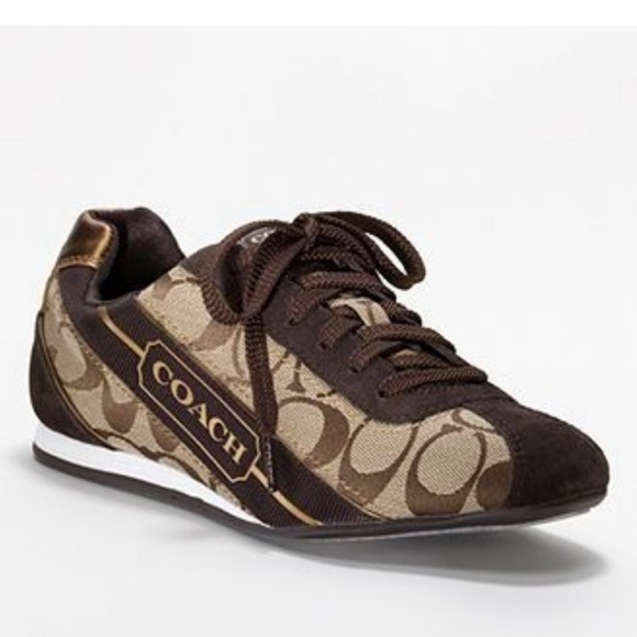 Coach | Shoes | Coach Hilary Signature Jacquard Logo Lace Up Athletic ...